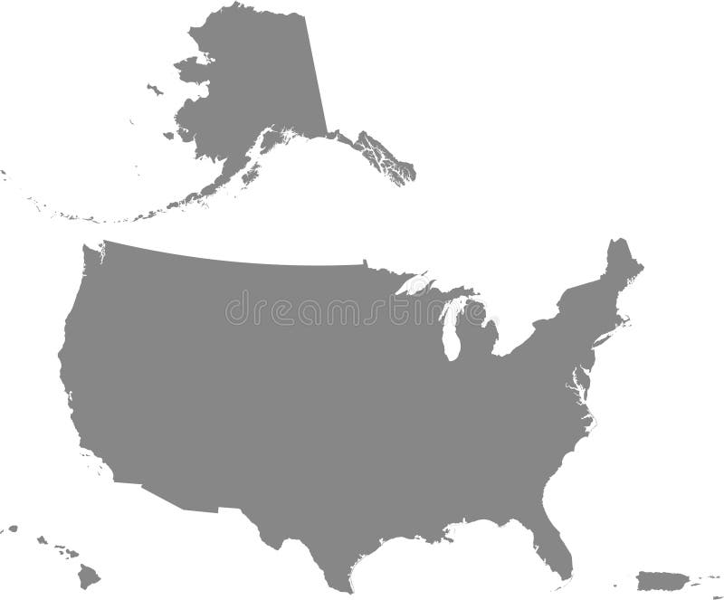 USA Map Vector Outline with Scales of Miles and Kilometers in Different ...