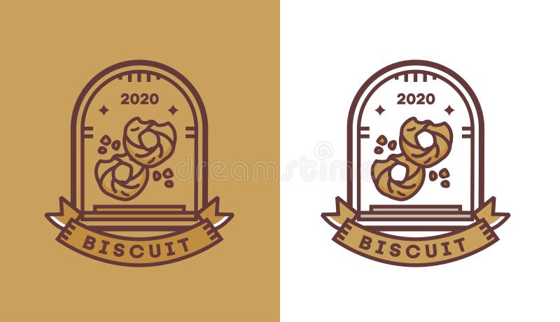 Biscuit Logo Design Minimalist with Badge Stock Vector - Illustration ...