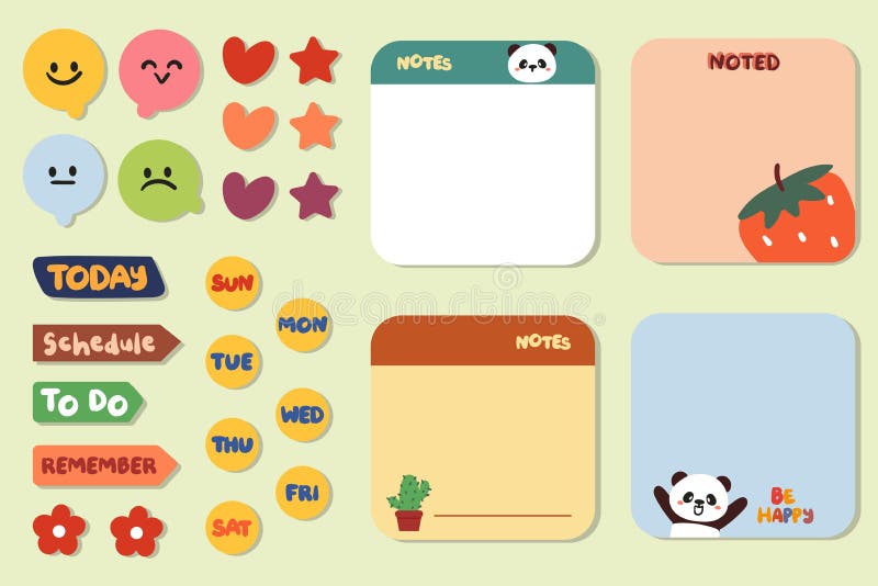 Planner Sticker for Scrapbook, Student Notes, Sticker, Diary Stock ...