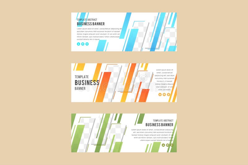 Horizontal Banner Design Template for Business with Diagonal Space for ...