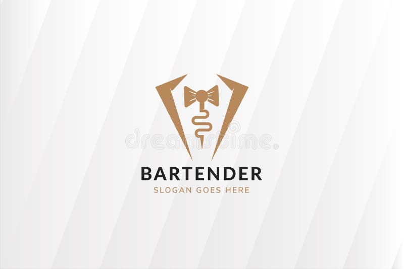 Bartender Logo Template Design Use Gold Colors Stock Vector ...