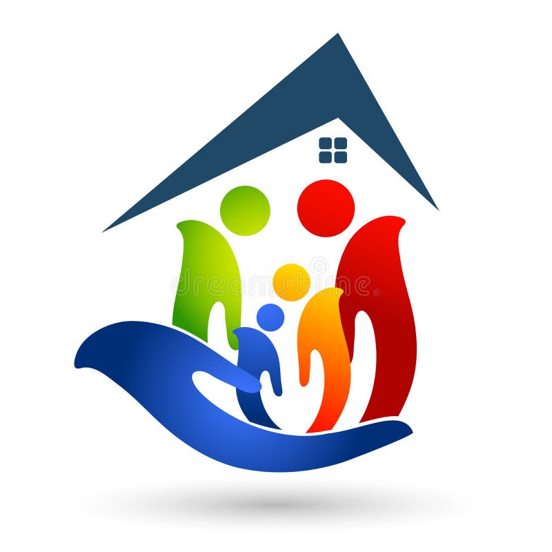 People Hands Hold Care Family Care Home House Roof Children Helping ...