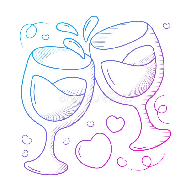 Happy Wedding Cheers Drink Clipart Illustration Stock Vector ...