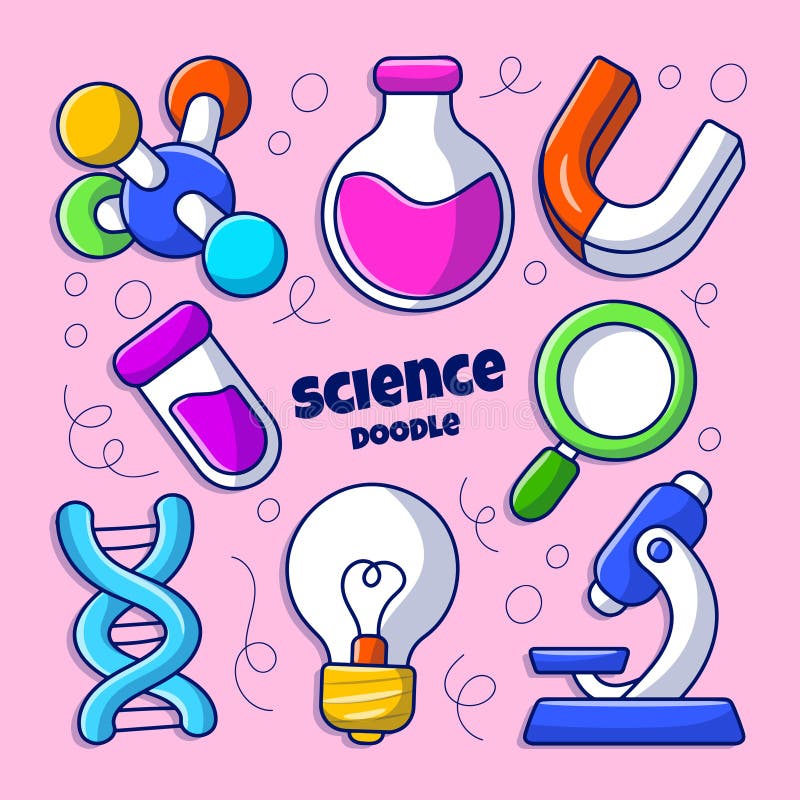 Science Education Hand Drawn Element Collections Stock Vector ...