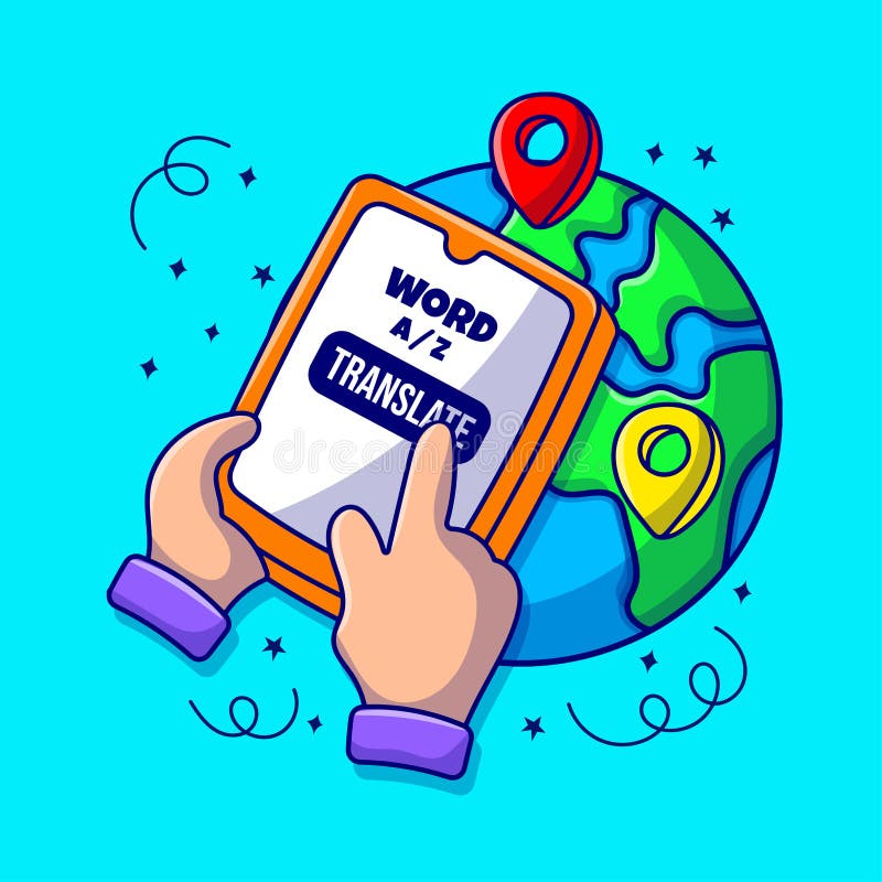 Hand Drawn of Mobile Translate Concept Stock Vector - Illustration of ...