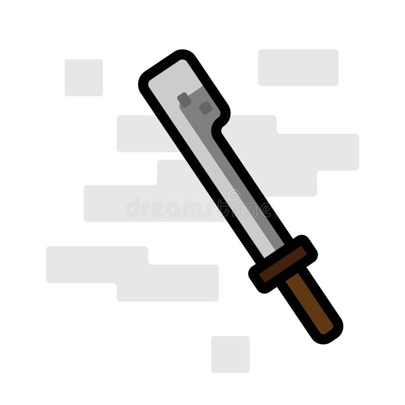 Square Sharp Machete Weapon Flat Design Cartoon Stock Vector ...