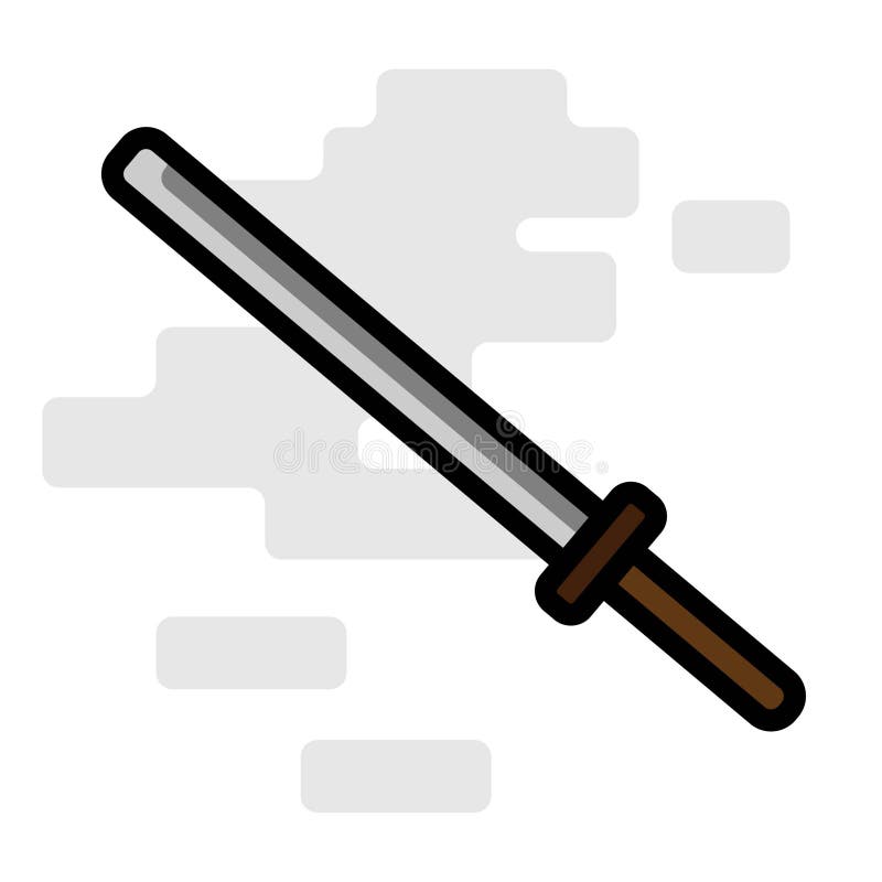 Square Sharp Blade Weapon or Sword or Katana Flat Design Cartoon Stock ...