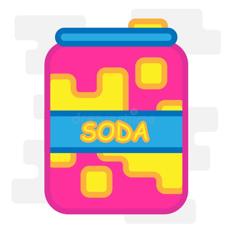 Cute Square Soda Can Flat Design Stock Vector - Illustration of diagram ...