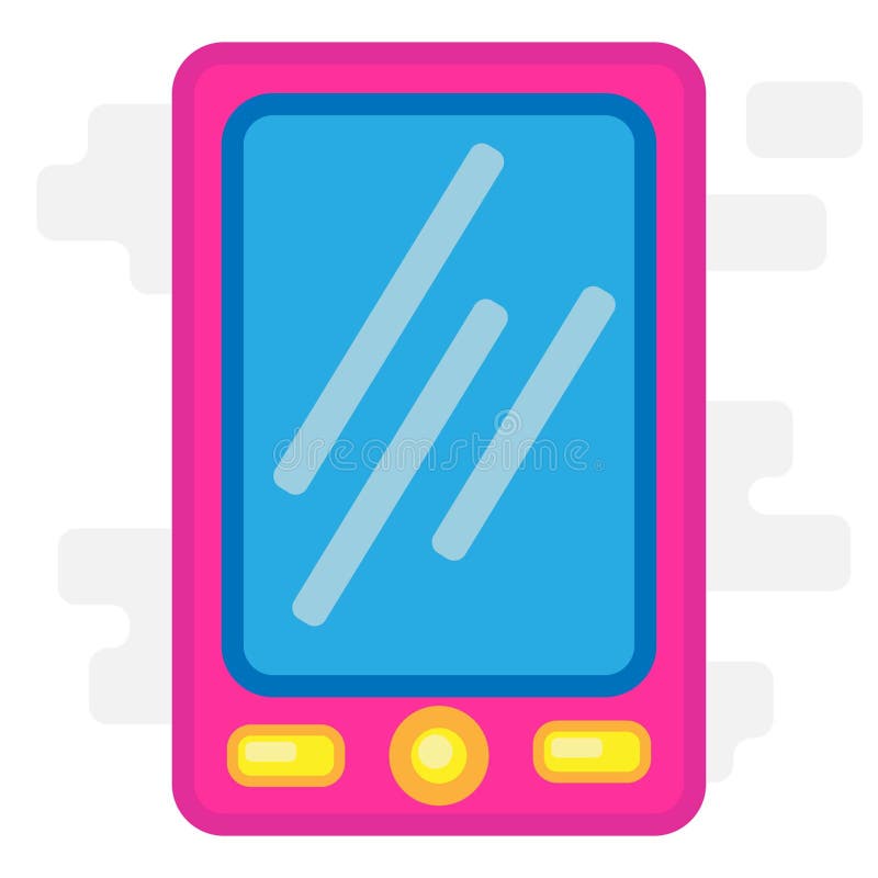 Cute Square Smartphone with Wide Screen Flat Design Stock Vector ...