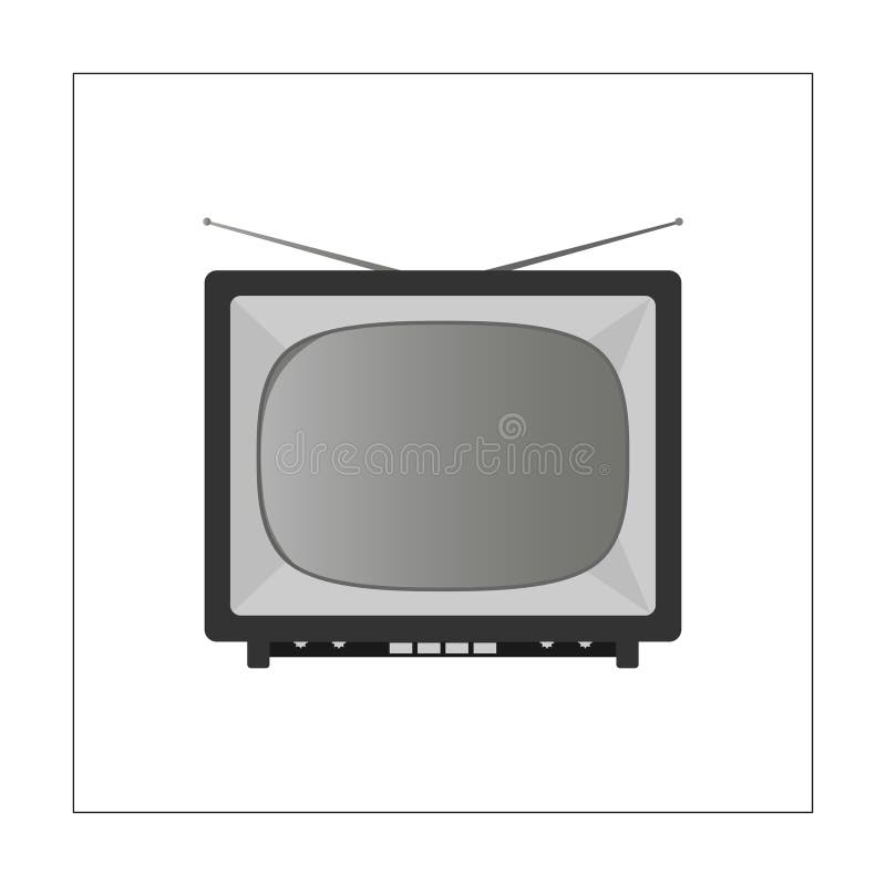 Retro TV Media Icon Vector stock vector. Illustration of vector - 245804856