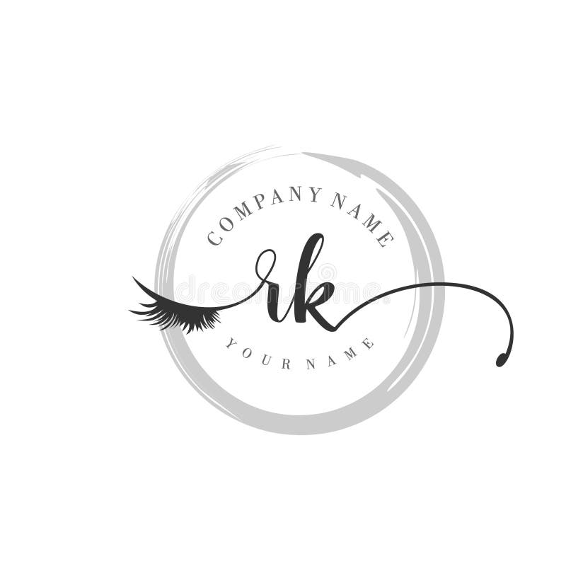 Initial RK Logo Handwriting Beauty Salon Fashion Modern Luxury Monogram ...