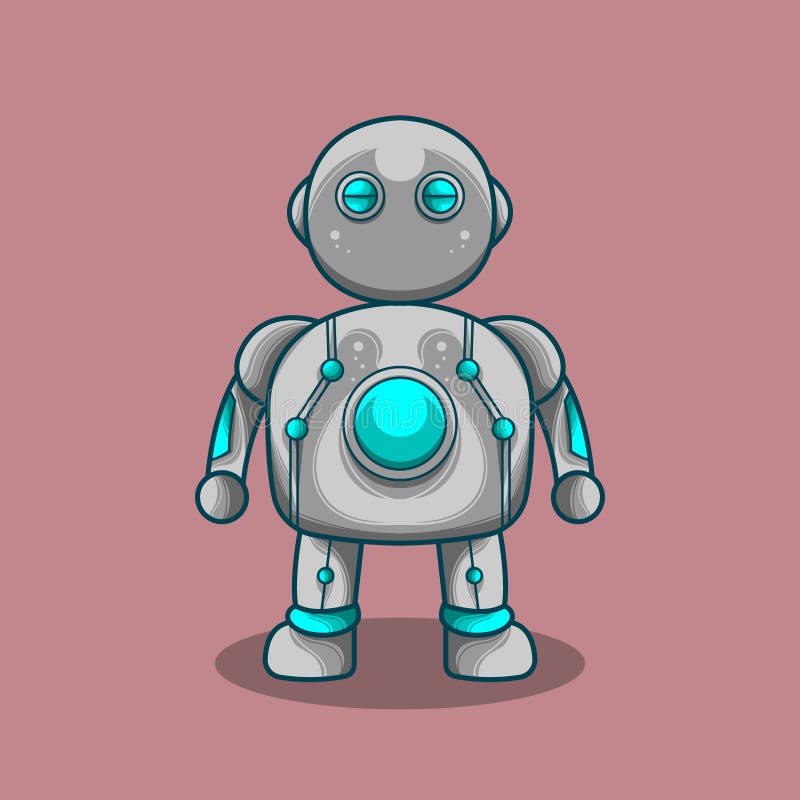 Tiny Cute Boy Humanoid Robot Mascot Stock Vector - Illustration of ...