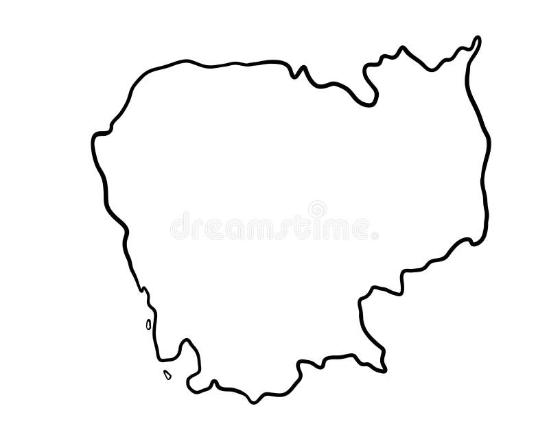 Cambodia - Hand-Drawn Map Lllustration Stock Illustration ...