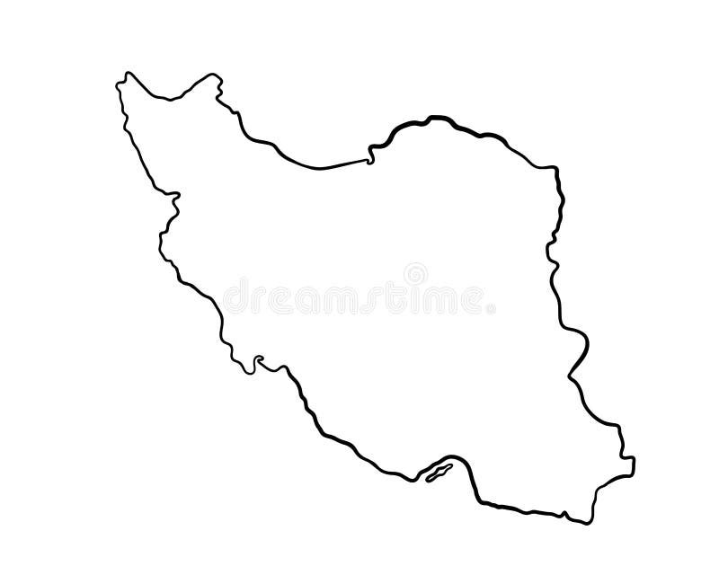 Iran - Hand-Drawn Map Lllustration Stock Illustration - Illustration of ...