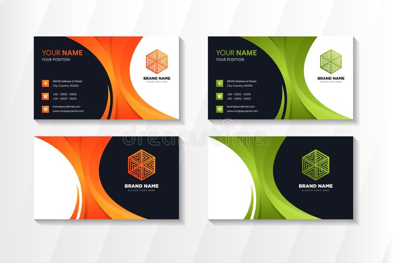 Abstract Modern Business Card Design Template with Curve Element Stock ...