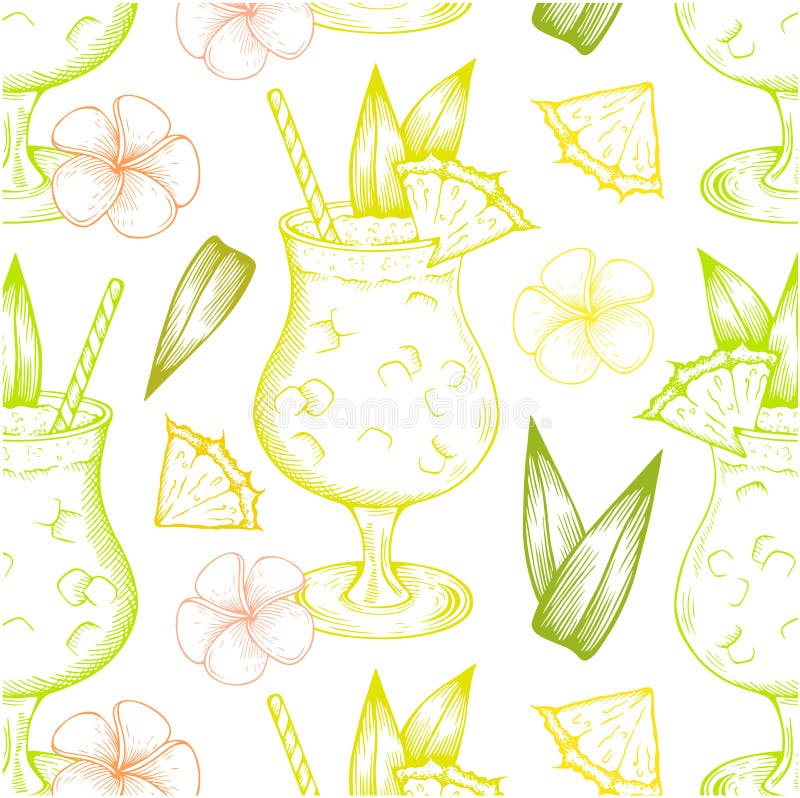Pina Colada Pattern Stock Illustrations – 361 Pina Colada Pattern Stock ...