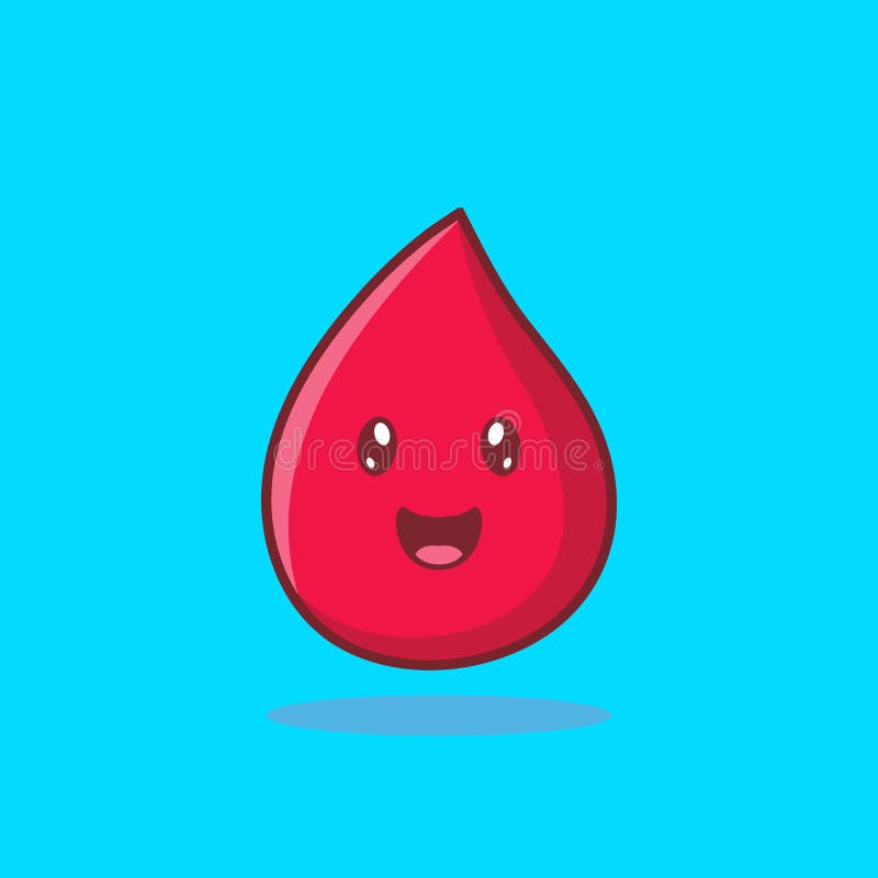 Cute Happy Smiling Blood Drop Stock Illustration - Illustration of give ...