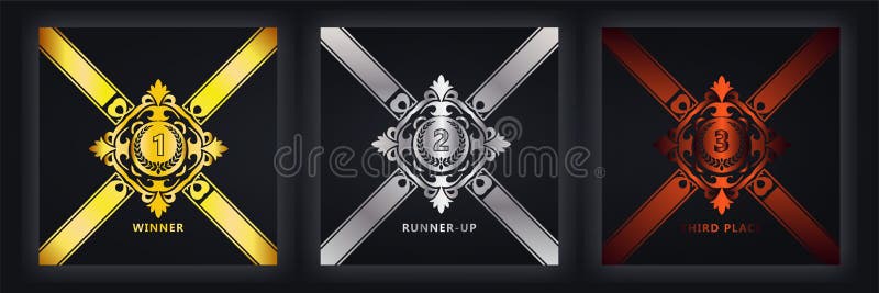 Ribbons for Winner, Runner Up and Third Place in Different Colours ...