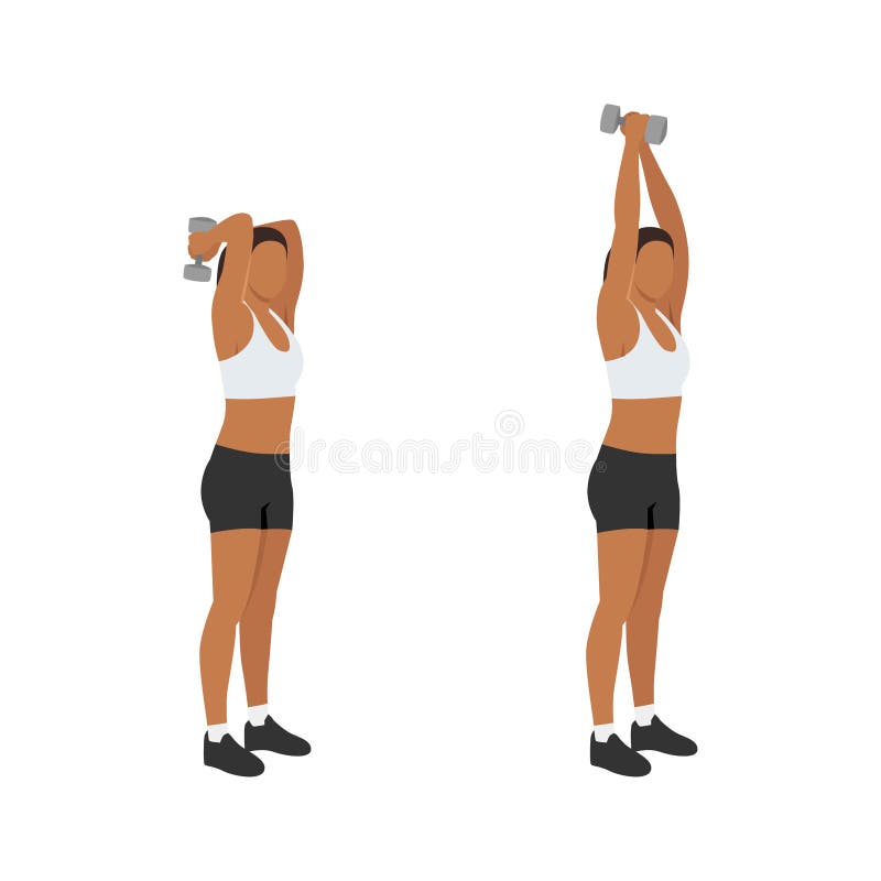 Standing Dumbbell Tricep Extension Stock Illustrations – 2 Standing ...