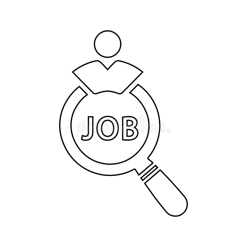 Job, Job Search, Magnifier Glass Icon. Outline Vector Stock Vector ...