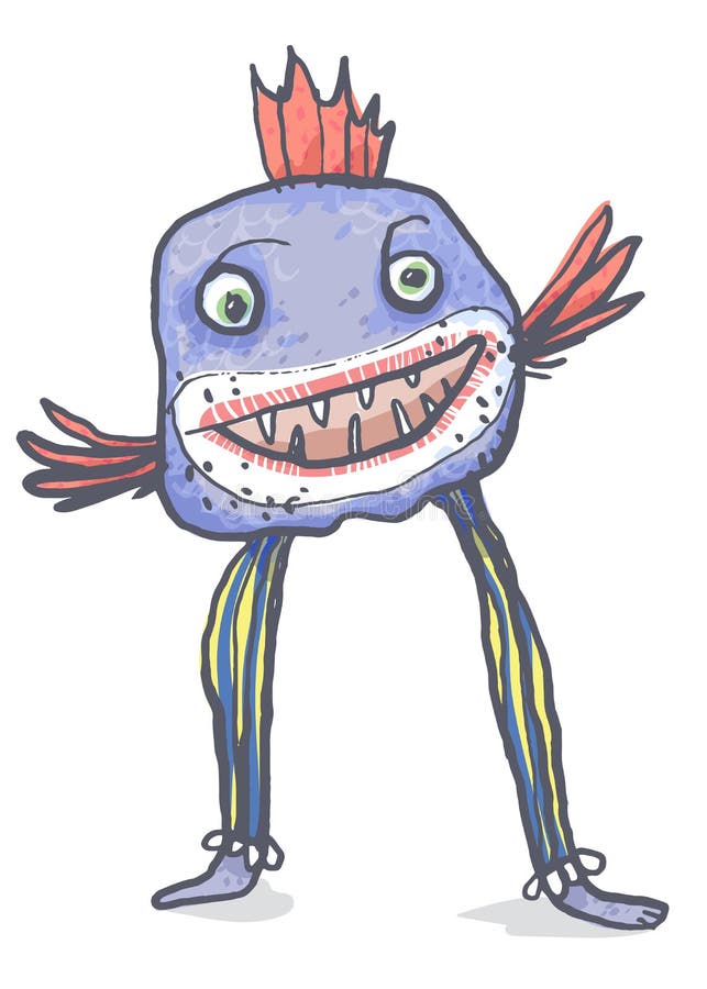 Clown Fish in Pants. a Comic Character. Vector Illustration Stock ...