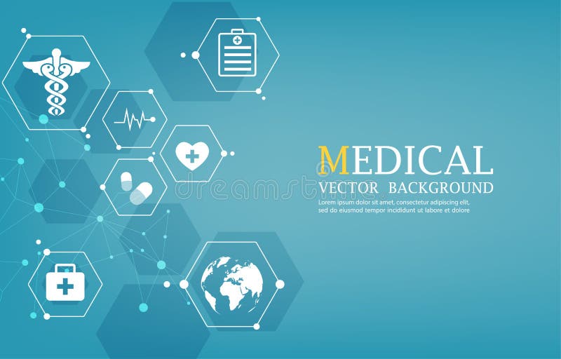 Vector Modern Medical Wallpaper .geometric Hexagon Shape.medical Icons ...