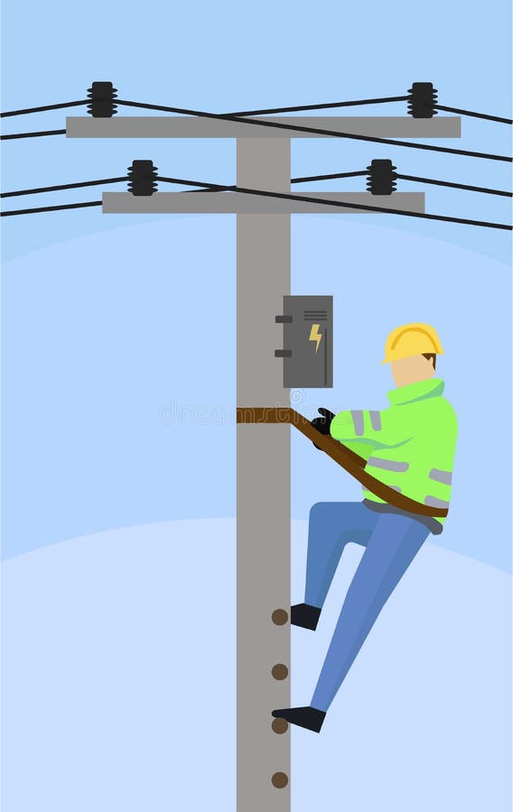 Electrical Service Flat Vector Graphic, Technician Character ...