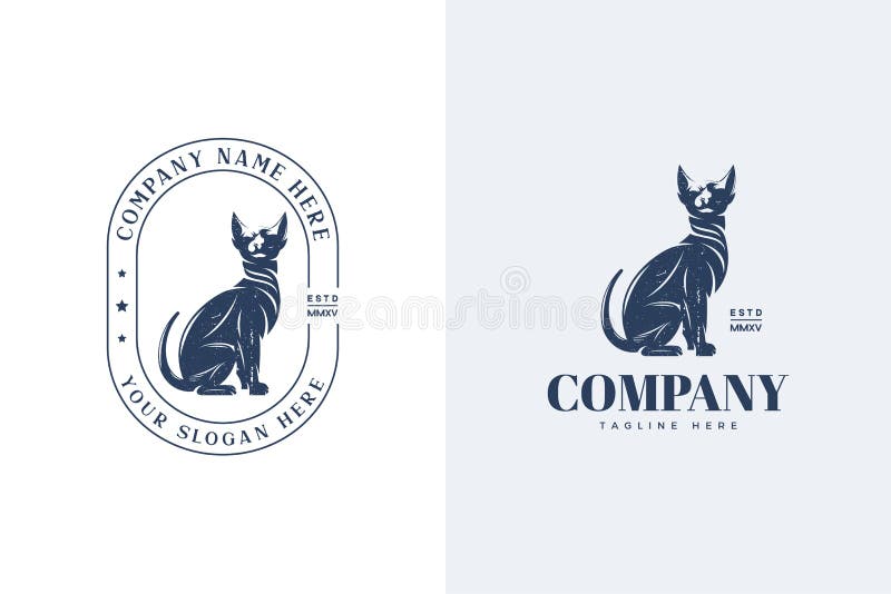 Classic Cat logo design stock vector. Illustration of isolated - 251565071