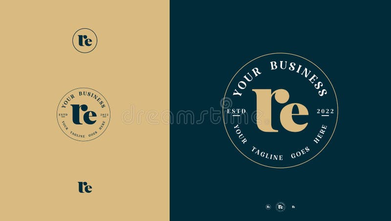 Letter R and E logo design stock vector. Illustration of alphabet ...