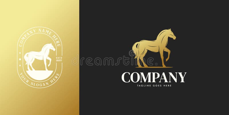 Classic Horse Logo Design Vector Stock Vector - Illustration of vintage ...