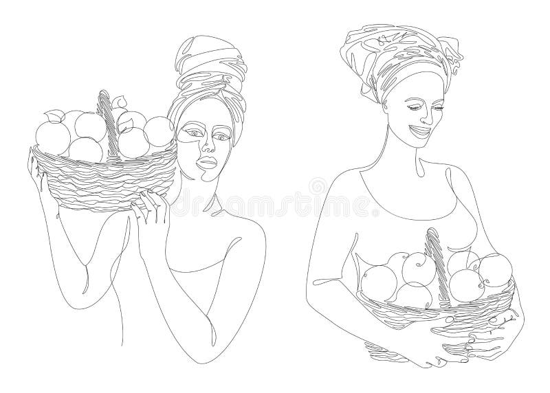 Lady Outline Gardening Stock Illustrations – 146 Lady Outline Gardening ...