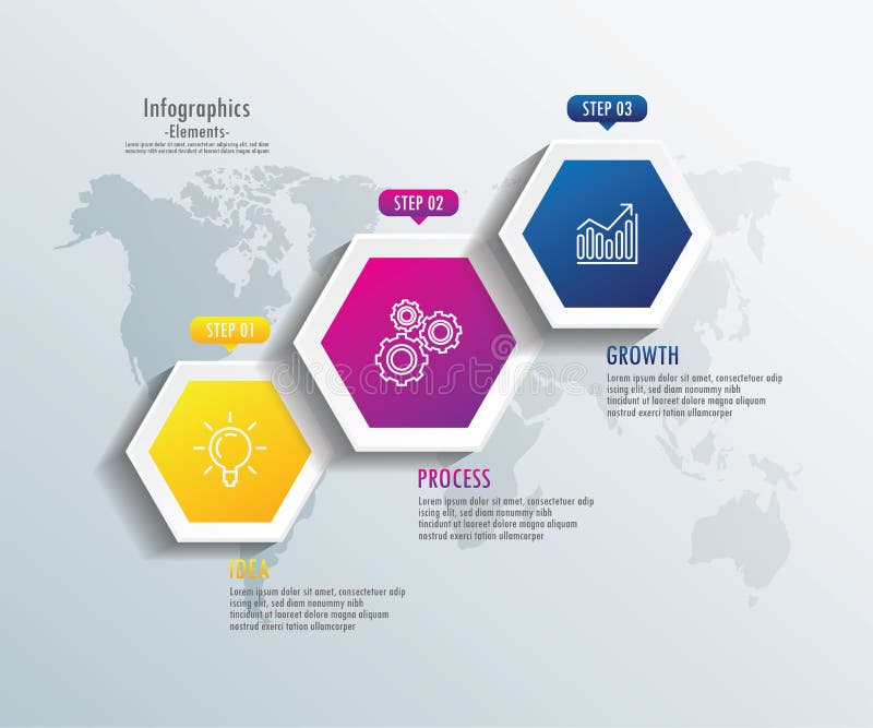 Process Infographic Business Template Colorful Design Stock ...