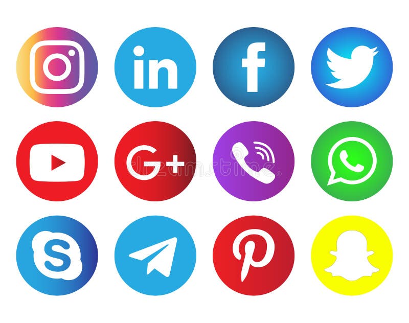 Instagram LinkedIn Fb Twitter YouTube Google Viber WhatsApp Skype Ect ...