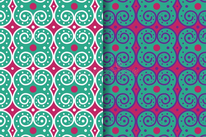 Vector Colorful Abstract Seamless Pattern with Swirl Shapes Stock ...