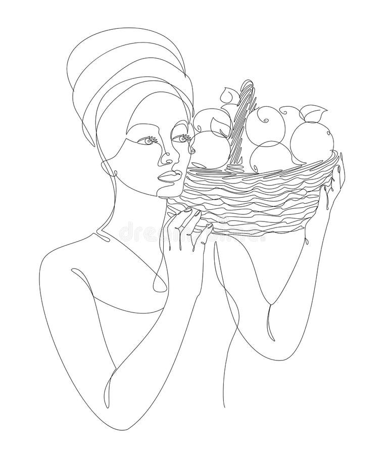 Lady Outline Gardening Stock Illustrations – 184 Lady Outline Gardening ...