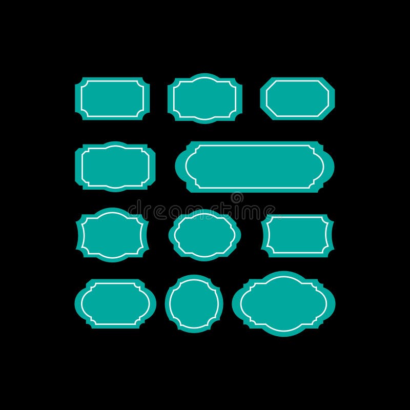 Design Eight Kinds of Text Box Shapes Stock Vector - Illustration of ...