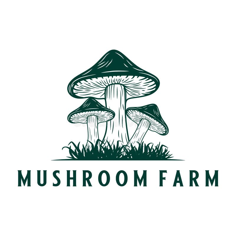 Mushroom Tree Logo with a Touch of Vintage Retro Design. Stock Vector ...