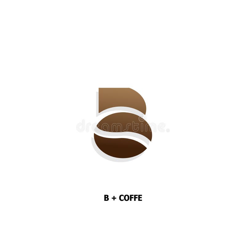 Logo Design of Letter B and Coffee Beans Combined Stock Vector ...