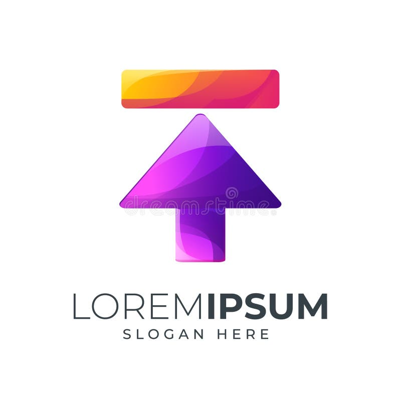 Upload gradient color logo stock vector. Illustration of abstract ...