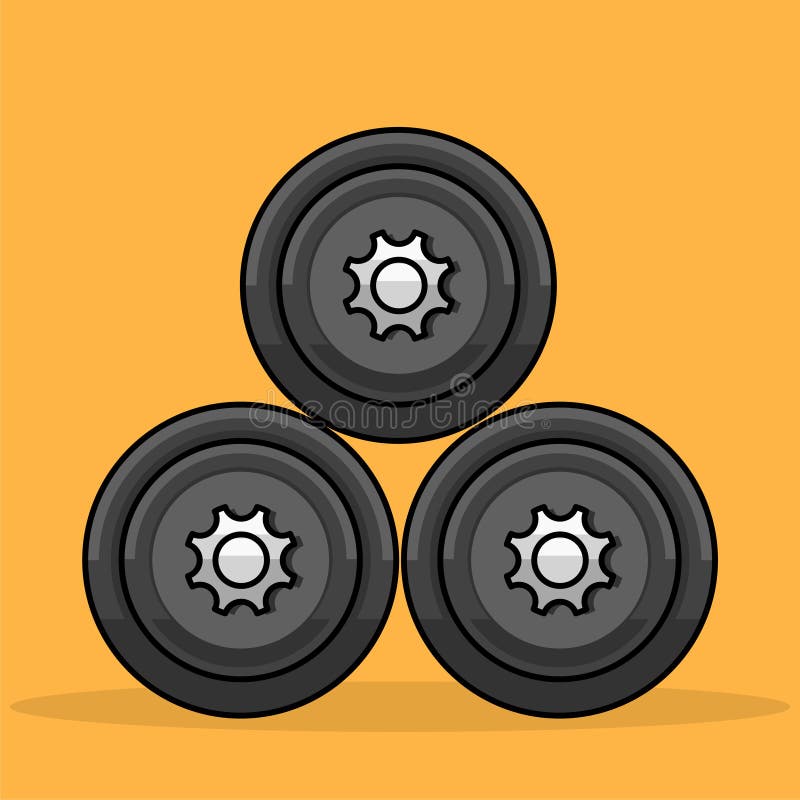 Dumbbell Side View Logo Icon Illustration Stock Vector - Illustration ...