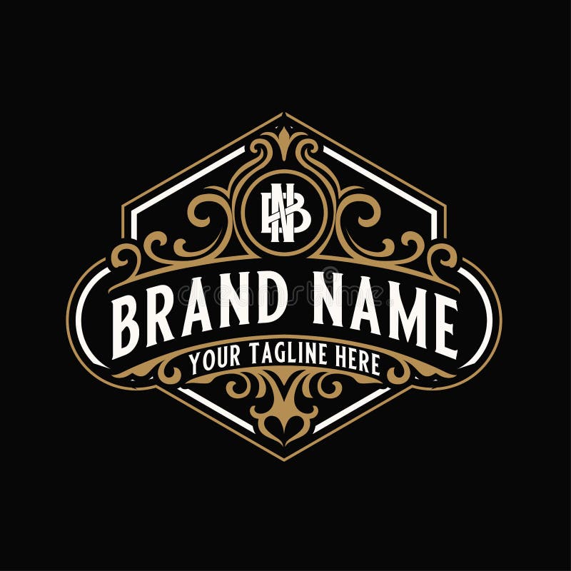 Luxury Logo Design with Ornamental Elements Stock Illustration ...