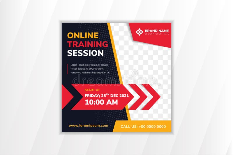 Editable Minimal Square Banner Template for Online Training Session ...