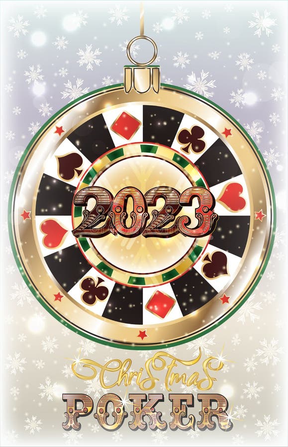 New 2023 Year. Christmas Casino Card with Poker Chip, Vector Stock Vector - Illustration of game ...