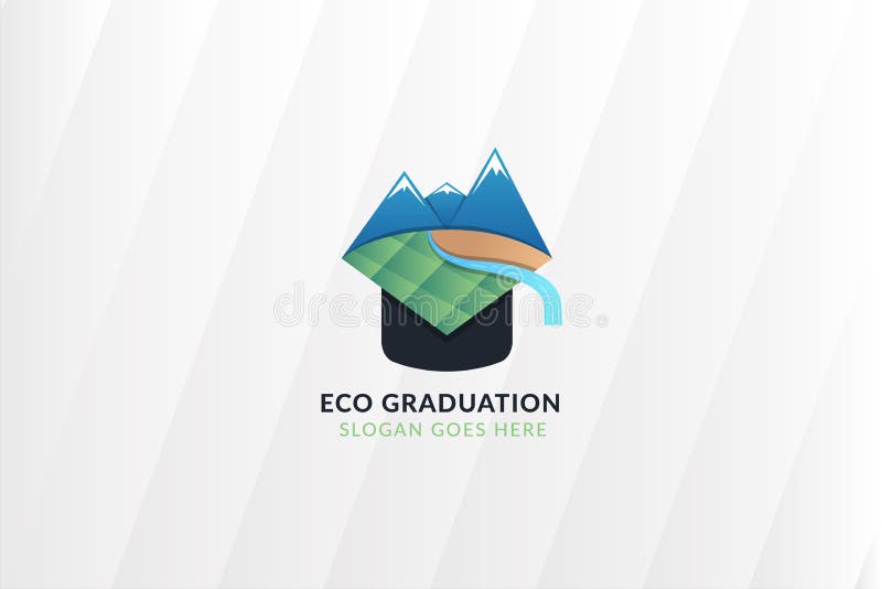 Graduation Hat and Environment Logo Template Design Stock Vector ...