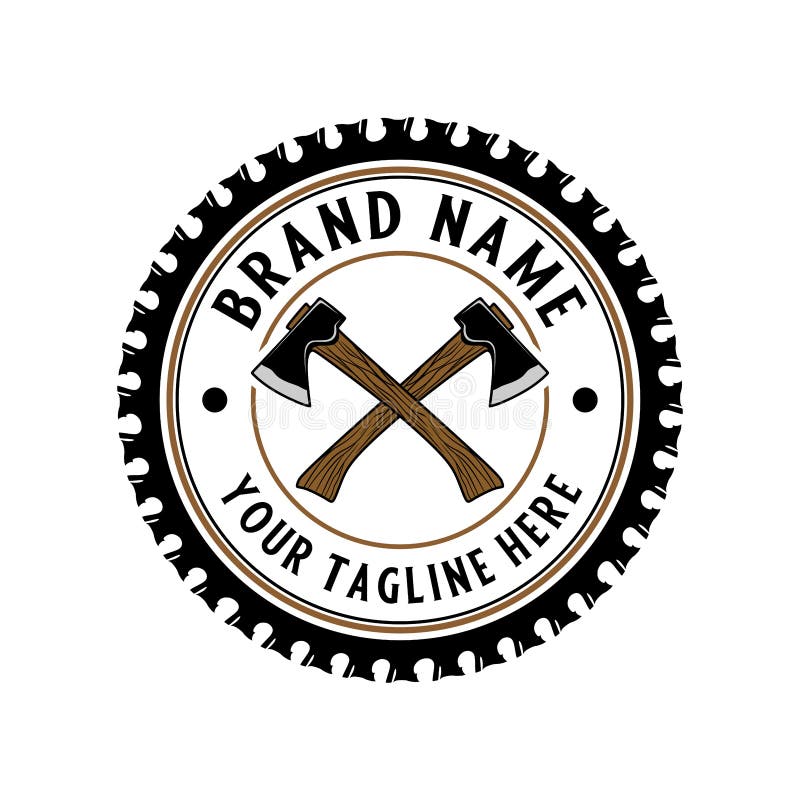 Throwing Ax Vector Logo Design. Cross Ax Concept, Vintage, Great Stock ...