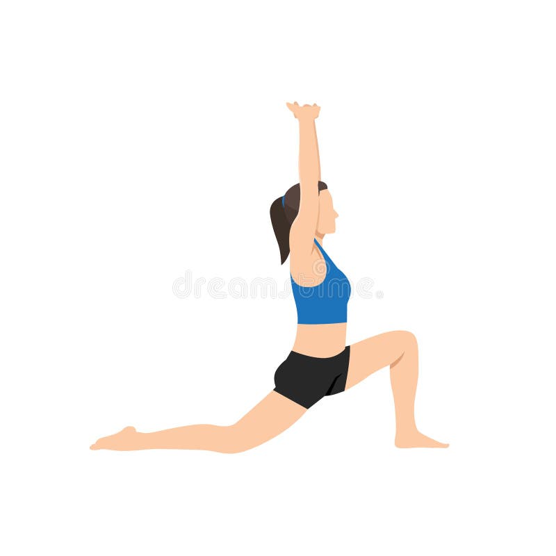 Woman Doing Samson Stretch Exercise. Flat Vector Illustration Stock ...