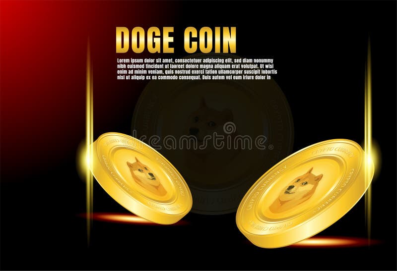 Doge Coin Dog Character Vector Cartoon Illustration Stock Image - Illustration of coin, gold ...