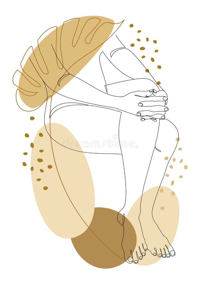 Women S Line Art Continuous Line Drawing. Vector Illustration. Stock ...