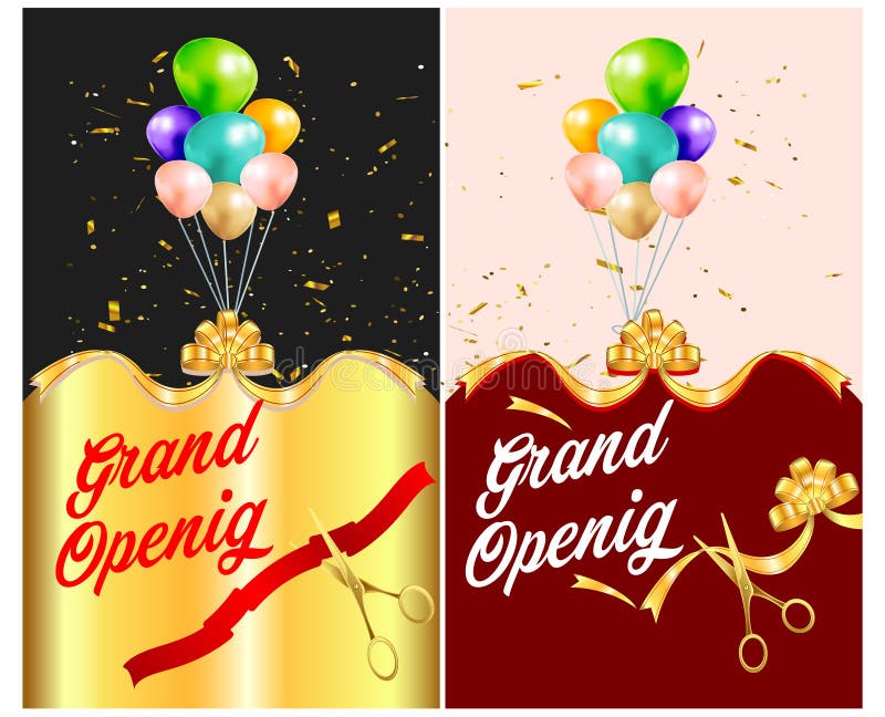 Grand Opening Ribbon Yellow Stock Illustrations – 157 Grand Opening ...