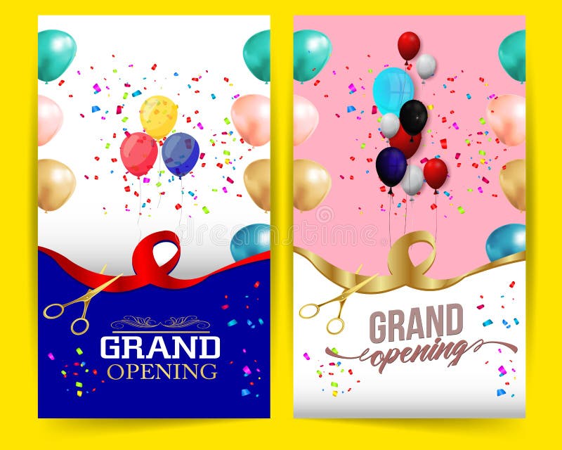 Grand Opening Ribbon Yellow Stock Illustrations – 157 Grand Opening ...